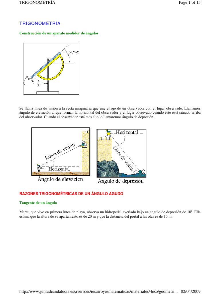 TRIGONOMETRIA Ejemplos | PDF | Trigonometría | Triángulo