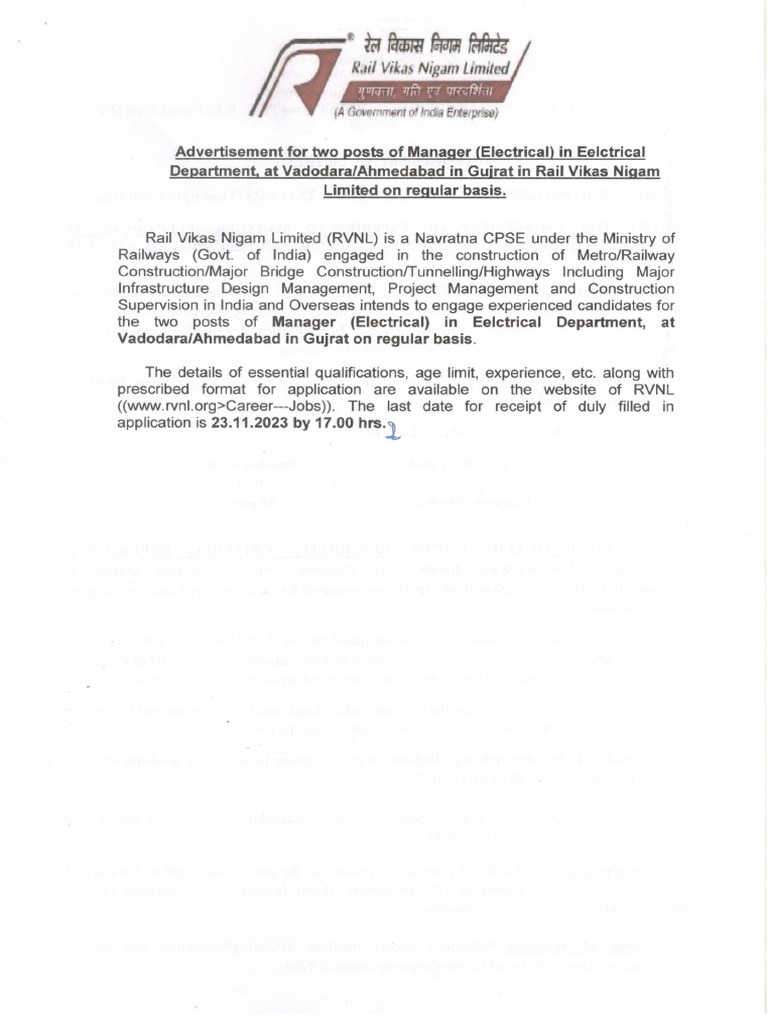 Advertisement For Two Post | PDF