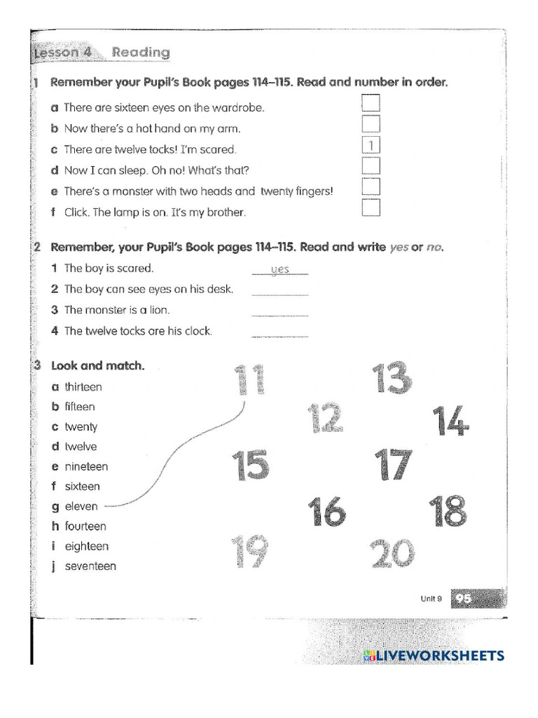 Academy Stars 1 Unit 9 Reading | PDF
