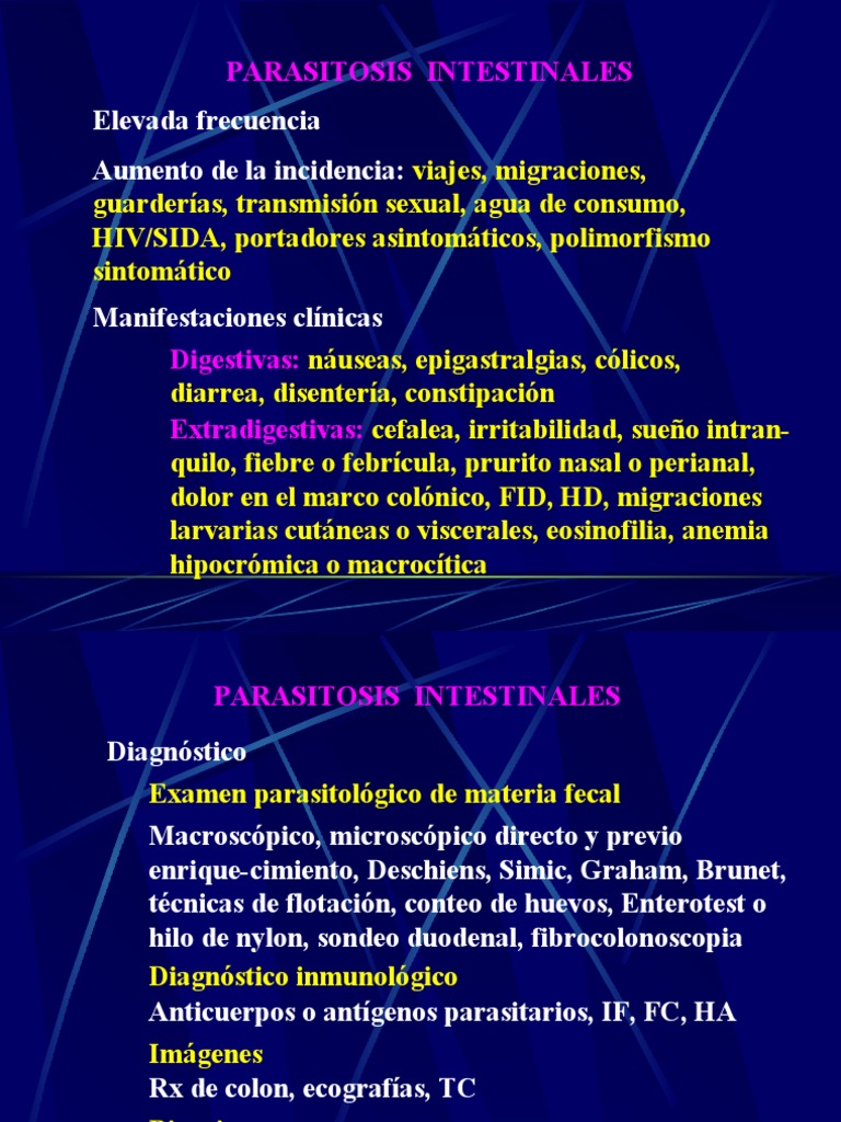 CP-PARASITOSIS INTESTINALES-Dr. Palmieri | PDF | Especialidades Medicas ...