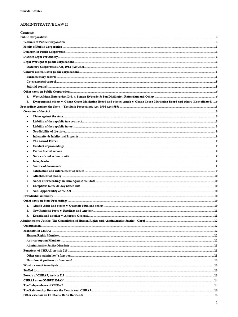 Admin Law II Notes | PDF | Legal Liability | Law Of Agency