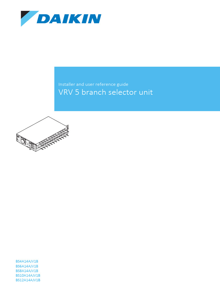 VRV 5 Branch Selector Unit Guide | PDF | Electrical Wiring | Power Supply