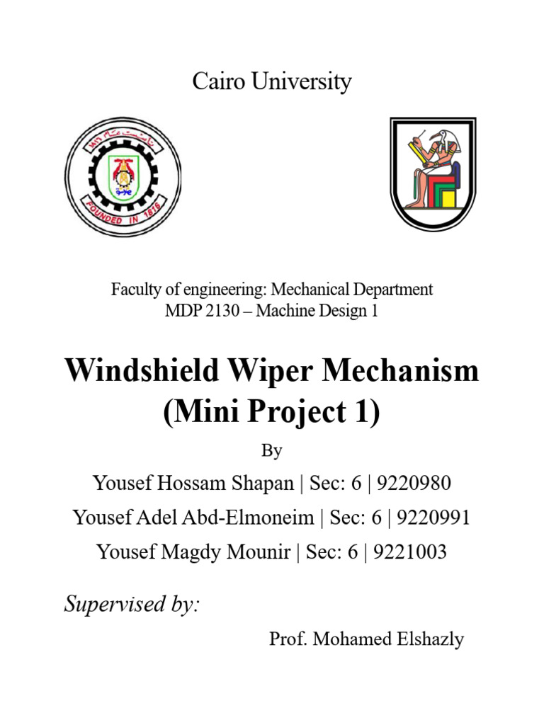 Youssef Hossam Mini Project 1 | Download Free PDF | Mechanics | Mechanical Engineering