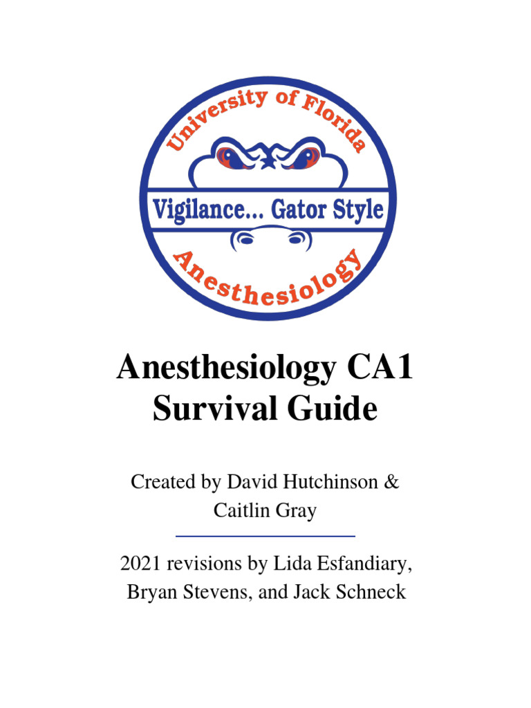 Anesthesia CA1 Survival Guide - 052721 1 | PDF | Heat Transfer ...