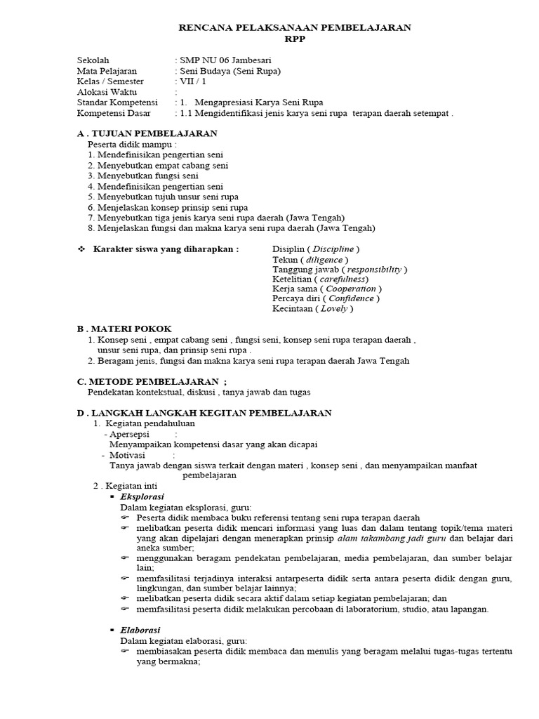 RPP SMP SBK | PDF | Seni