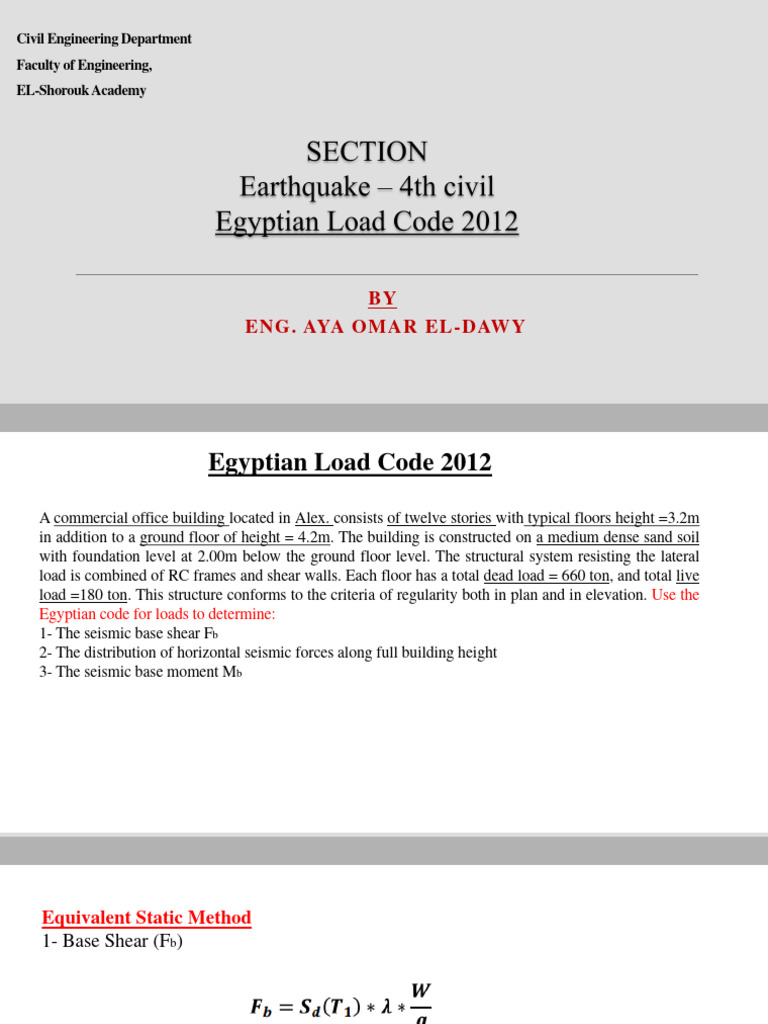 6-Egyptian Code For Loads | Download Free PDF | Structural Load ...
