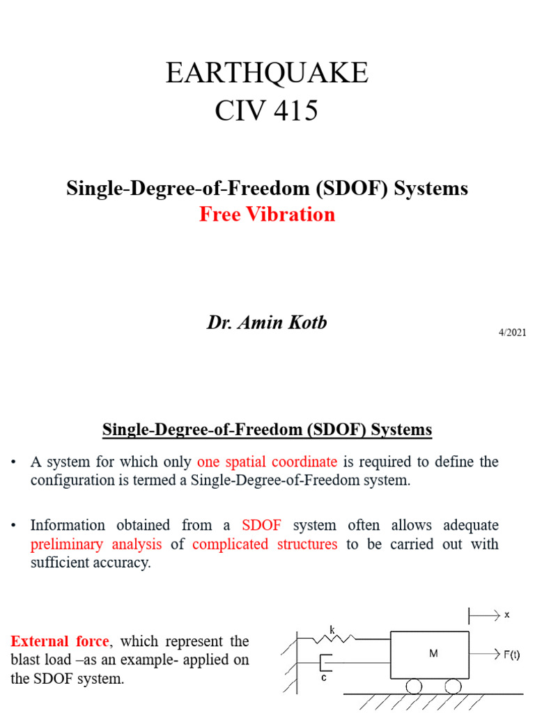 2-SDOF Systems - Free Vibration | PDF | Damping | Mechanics