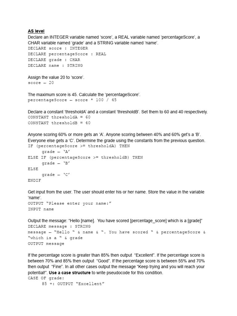 Pseudocode Memorisation Solutions Pdf Parameter Computer