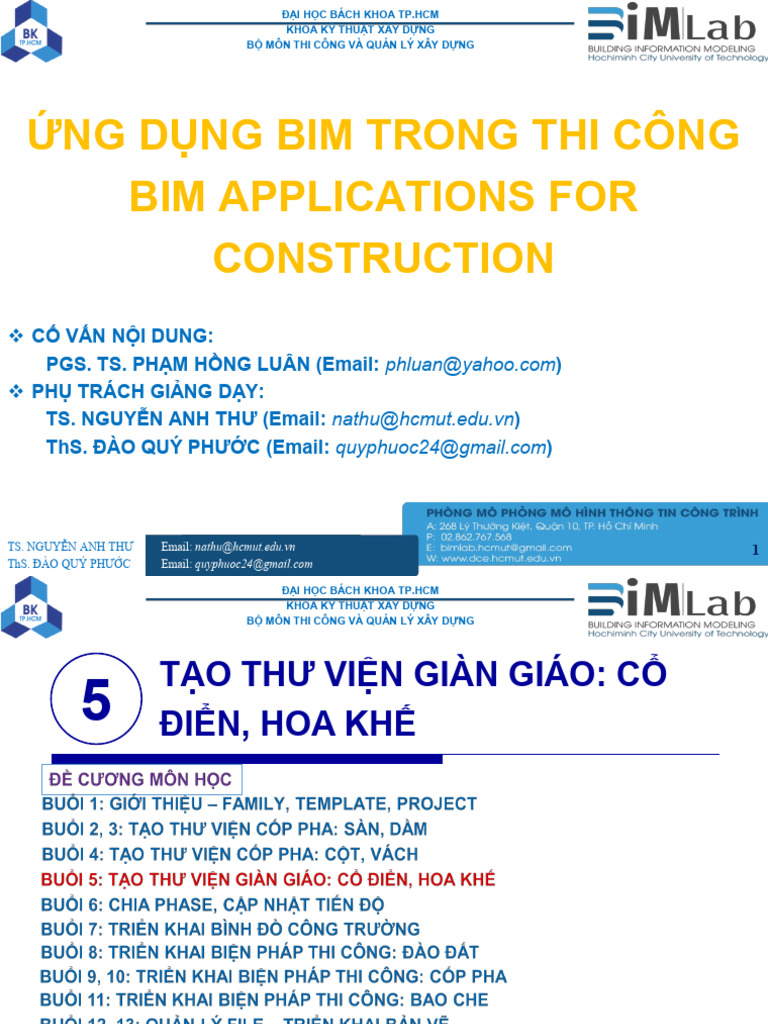 NG D NG Bim Trong Thi Công Bim Applications For Construction | PDF