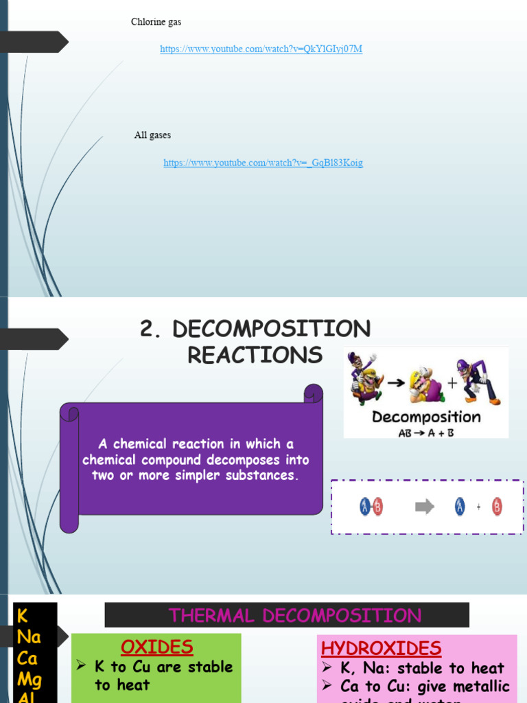 Decomposition Reaction 9th 1695287031 | PDF | Hydroxide | Chemical ...