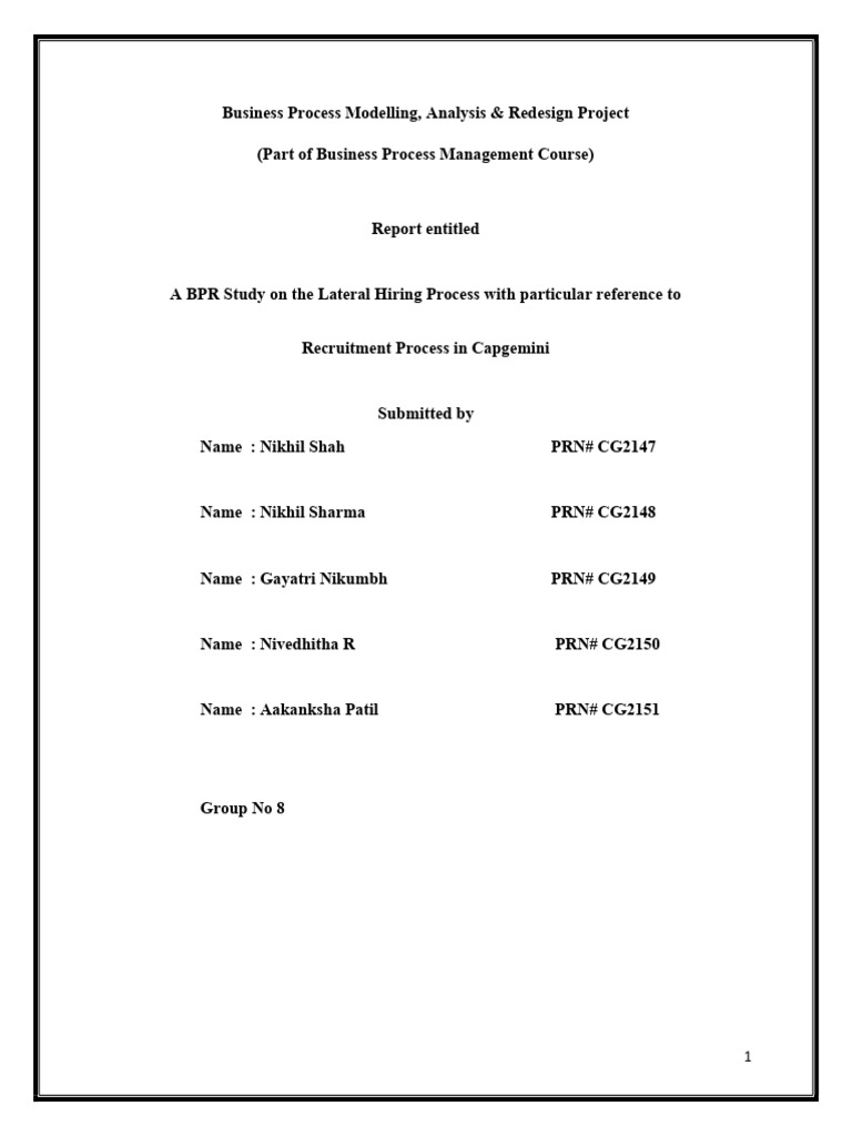 Group8 - Lateral Hiring - BPM Assignment | PDF | Business Process Management | Business Process