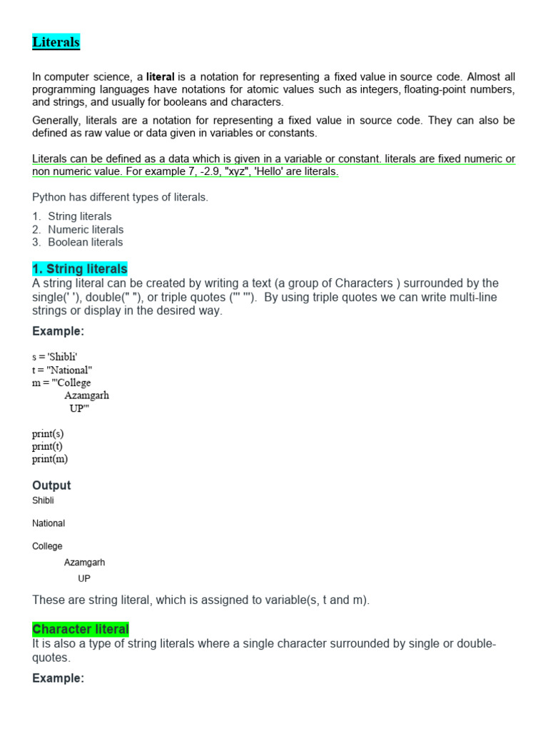 Notes - Jan 18, 2022 | PDF | Data Type | String (Computer Science) Notes - Jan 18, 2022 | PDF | Data Type | String (Computer Science)