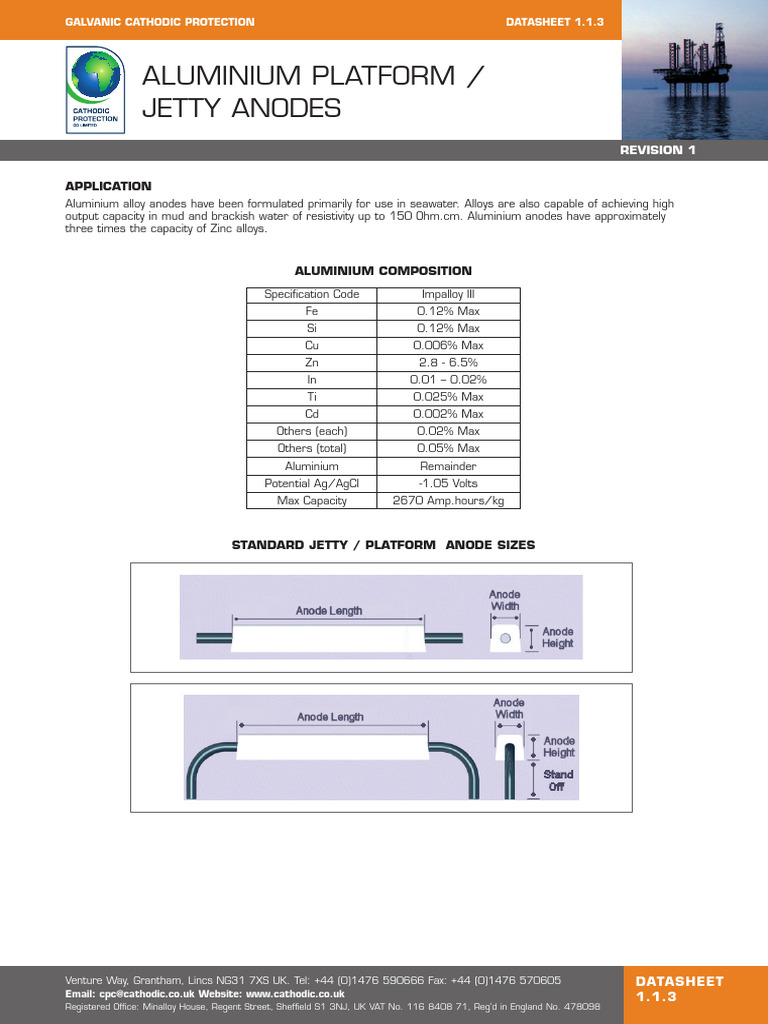 1.1.3 Aluminium Platform Jetty Anodes | Download Free PDF | Anode ...