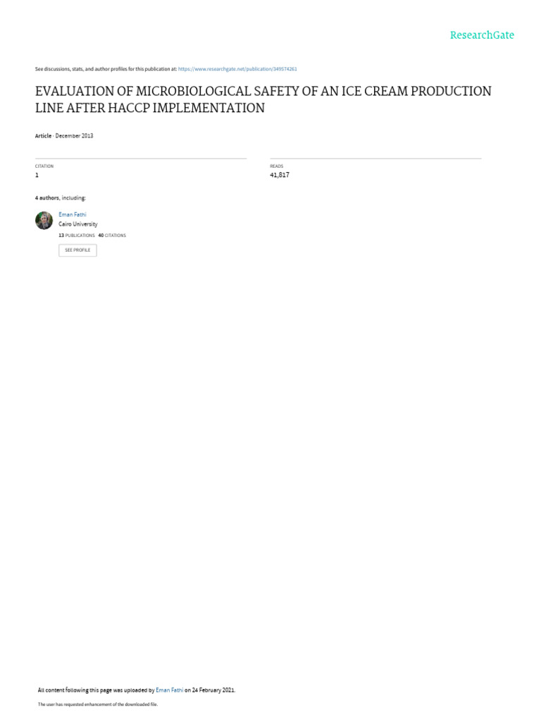 HACCP Impact on Ice Cream Safety | PDF | Hazard Analysis And Critical ...