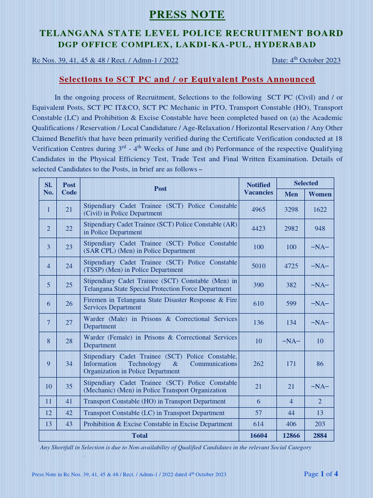 PressNoteDated04102023 SEL | PDF | National Security | Government
