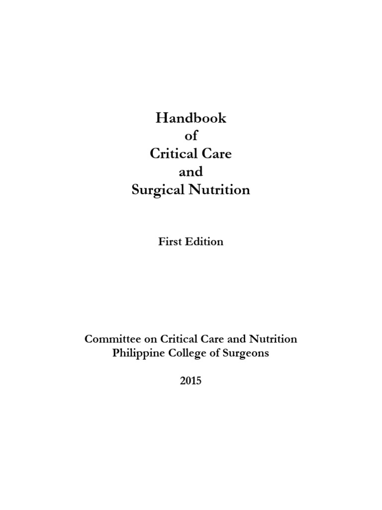 Critical Care and Surgical Nutrition | PDF | Breathing | Respiration