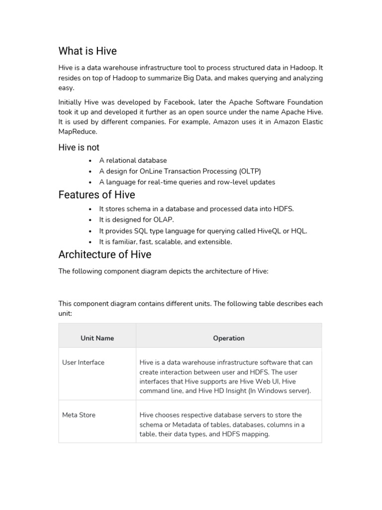 Hive | PDF | Apache Hadoop | Database Index