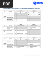 CIPS Exam Series - CR Timetable | PDF