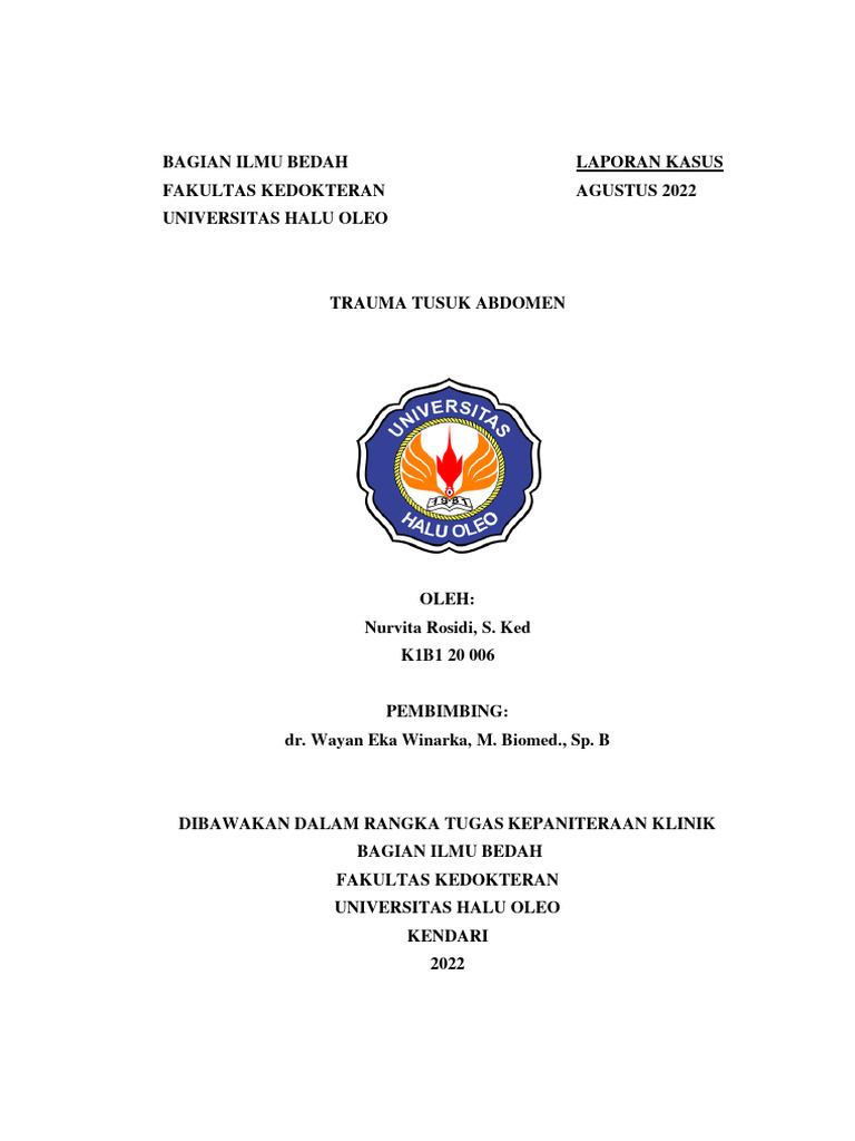 Laporan Kasus Trauma Tusuk Abdomen | PDF