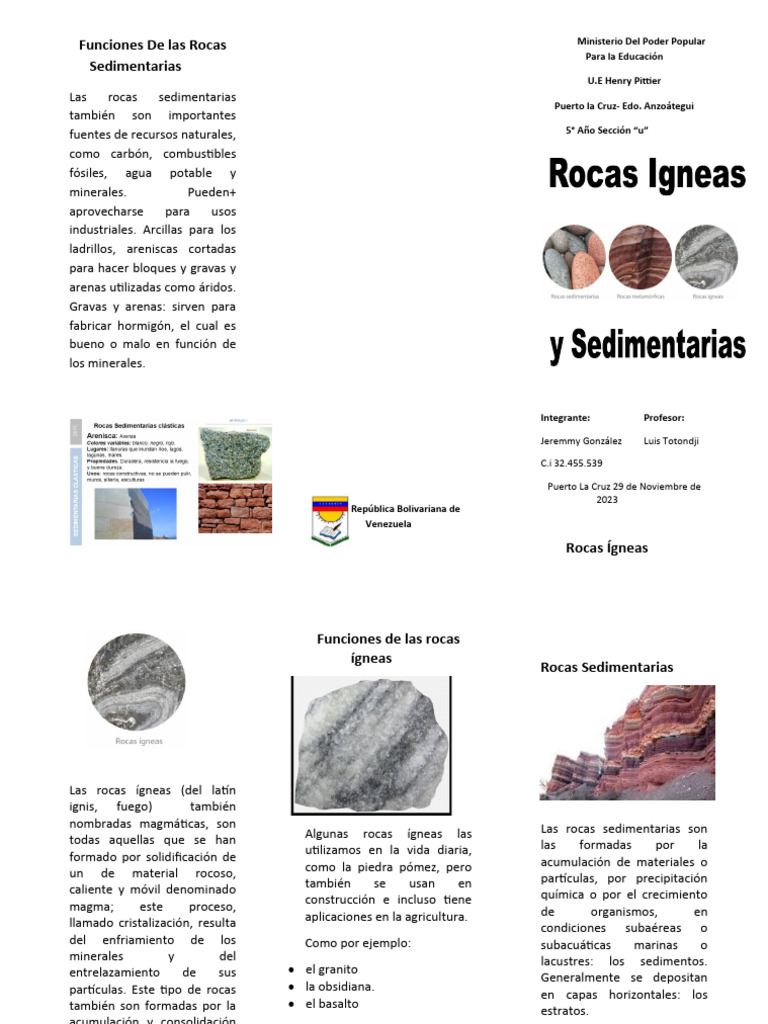 Usos y funciones de las rocas | PDF | Roca (geología) | Roca ígnea