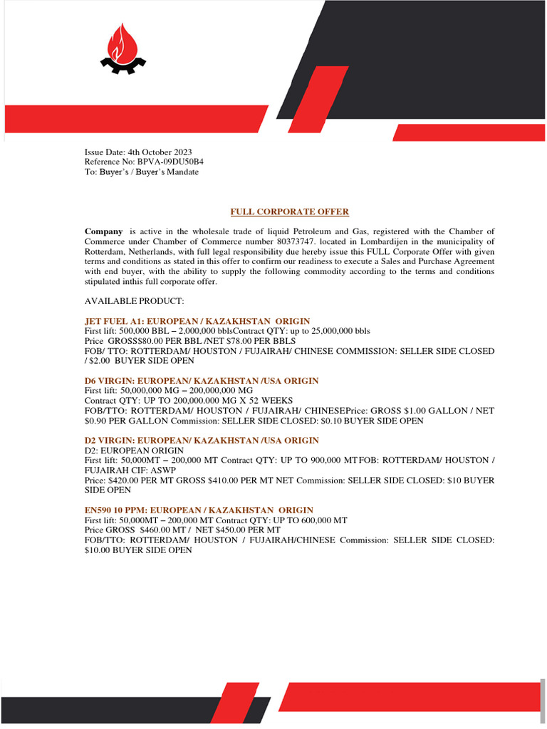 Full Corporate Offer I-2-1 | PDF | Bill Of Lading | Cargo