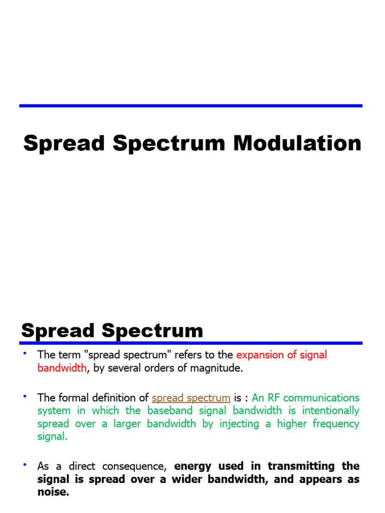 Spread Spectrum Modulation | PDF | Channel Access Method | Modulation