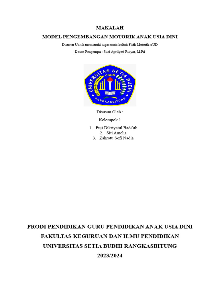 Model Pengembangan Fisik Motorik | PDF