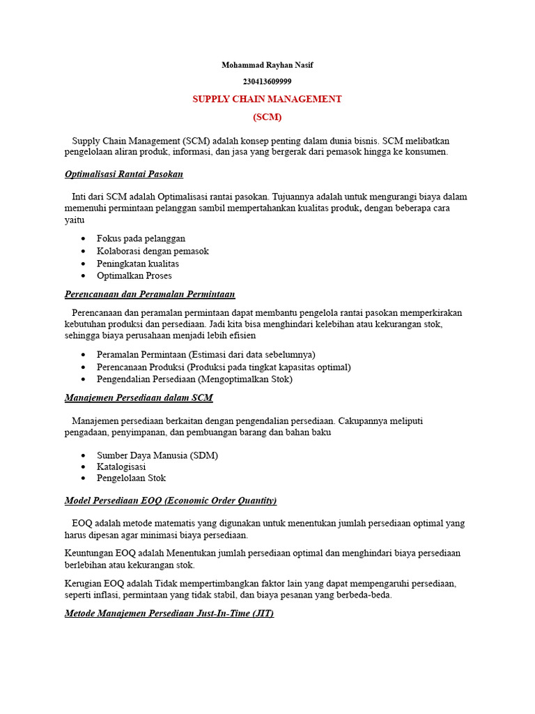 Mohammad Rayhan Nasif - Resume Pengantar Manajemen | PDF