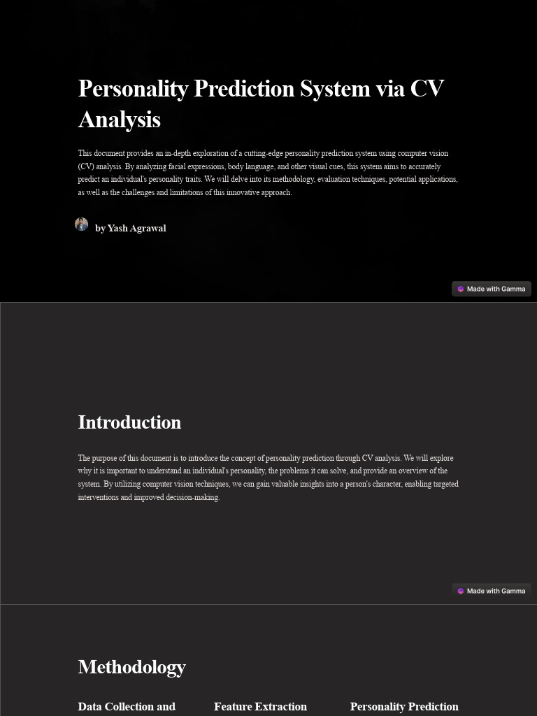 Personality Prediction System Via CV Analysis | PDF | Prediction | Evaluation