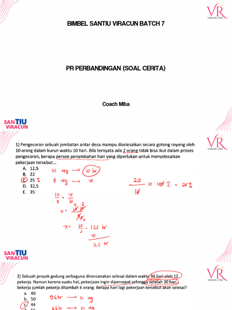 PR Perbandingan Kuantitatif (Soal Cerita) b7 | PDF