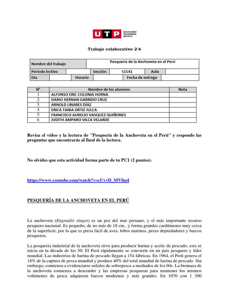 Trabajo Colaborativo 2B | PDF | Pesquería