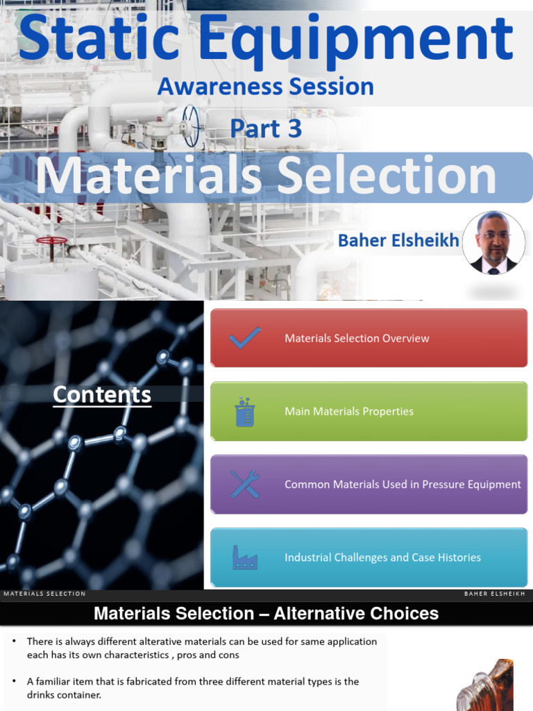 Static Equipment Material Selection | PDF | Stainless Steel | Steel