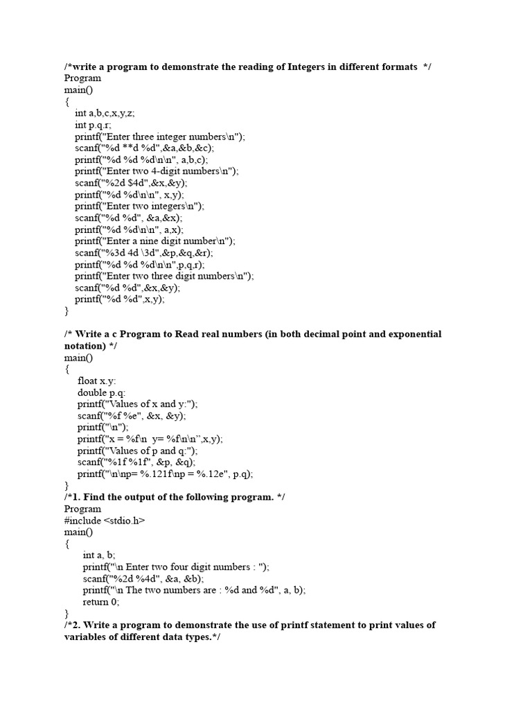 Module 1 Programs | PDF | Mathematics | Software Engineering