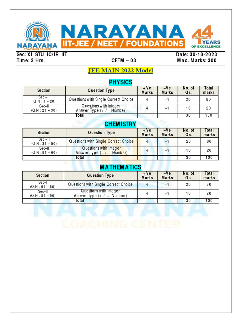 JEE Main 2022 Model Exam | PDF | Gases | Rotation Around A Fixed Axis