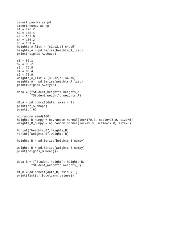 Python Pandas - Hands On 1 | PDF
