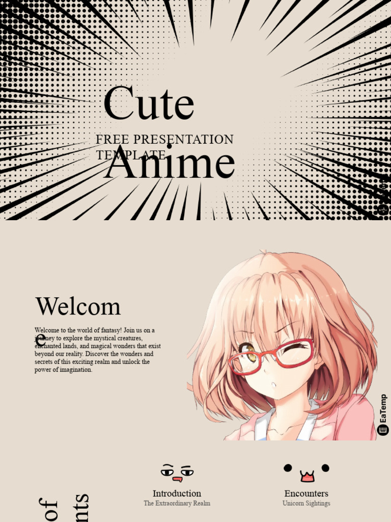 Cute Anime PowerPoint Presentation Template Template by EaTemp | PDF ...