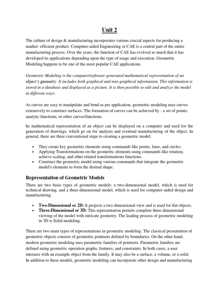 VR Unit 2& 3 | PDF | 3 D Modeling | Geometry