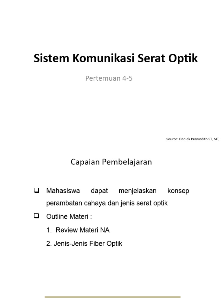 Jenis-Jenis Serat Optik | PDF | Sains & Matematika | Komputer