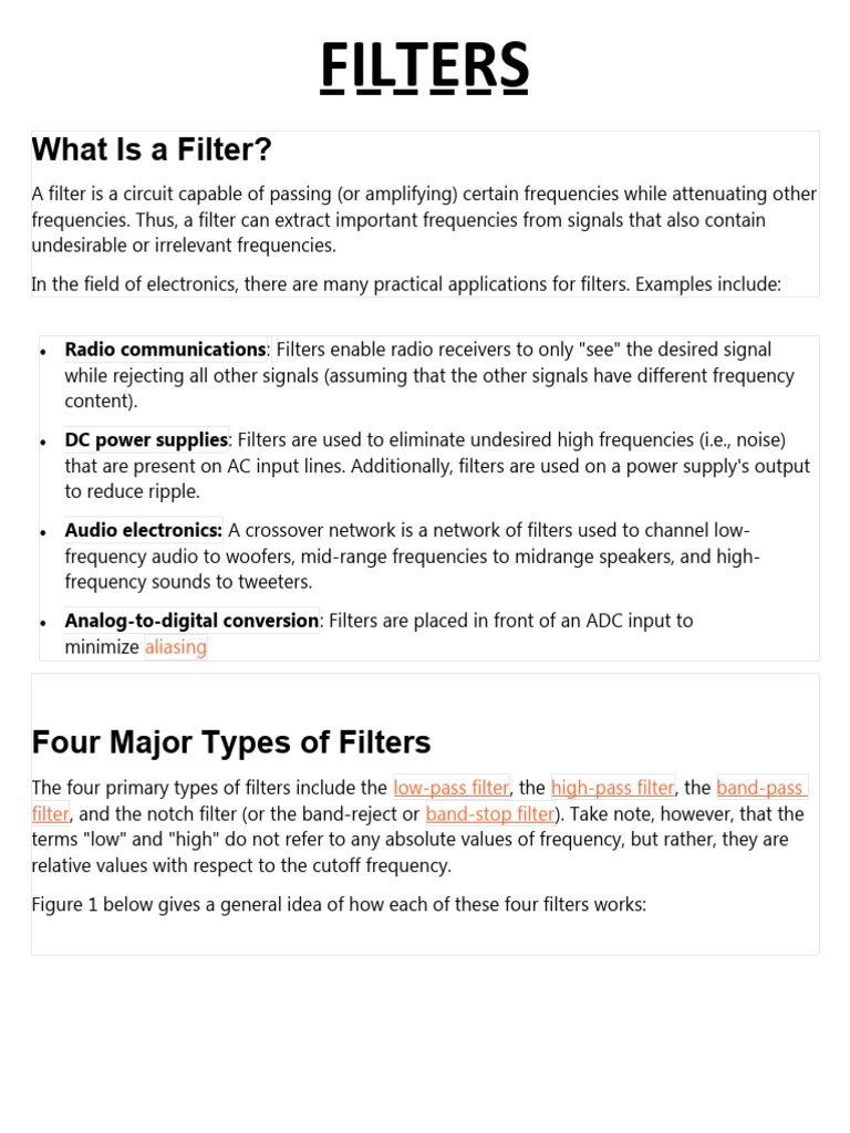 Filters | PDF | Electronic Filter | Bandwidth (Signal Processing)