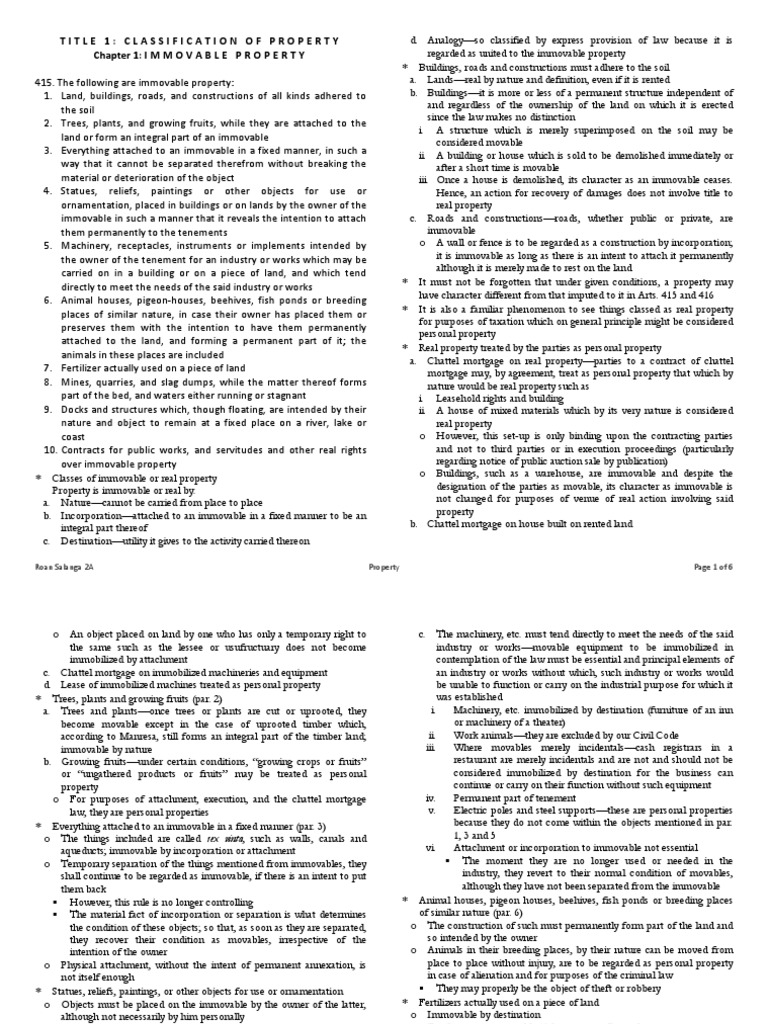 Classification of Immovable Property | PDF | Property | Ownership