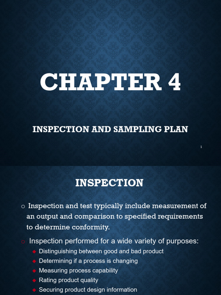 Chapter 4 - Inspection and Sampling Plans | Download Free PDF | Accuracy And Precision ...