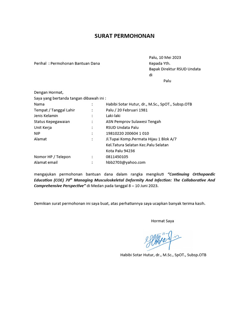 Surat Permohonan Coe | PDF