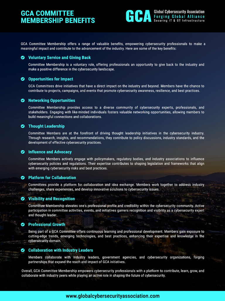 GCA Committee Membership Benefits | PDF | Computer Security | Security