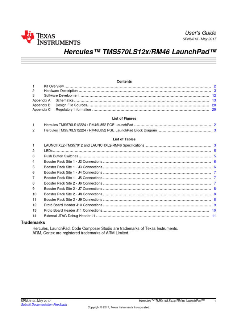 HerculesTM TMS570LS12x/RM46 LaunchPadTM | PDF | Flash Memory | Microcontroller