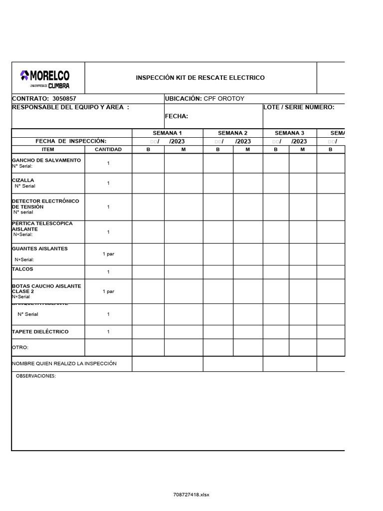 Insp. Kit Rescate Eléctrico | PDF
