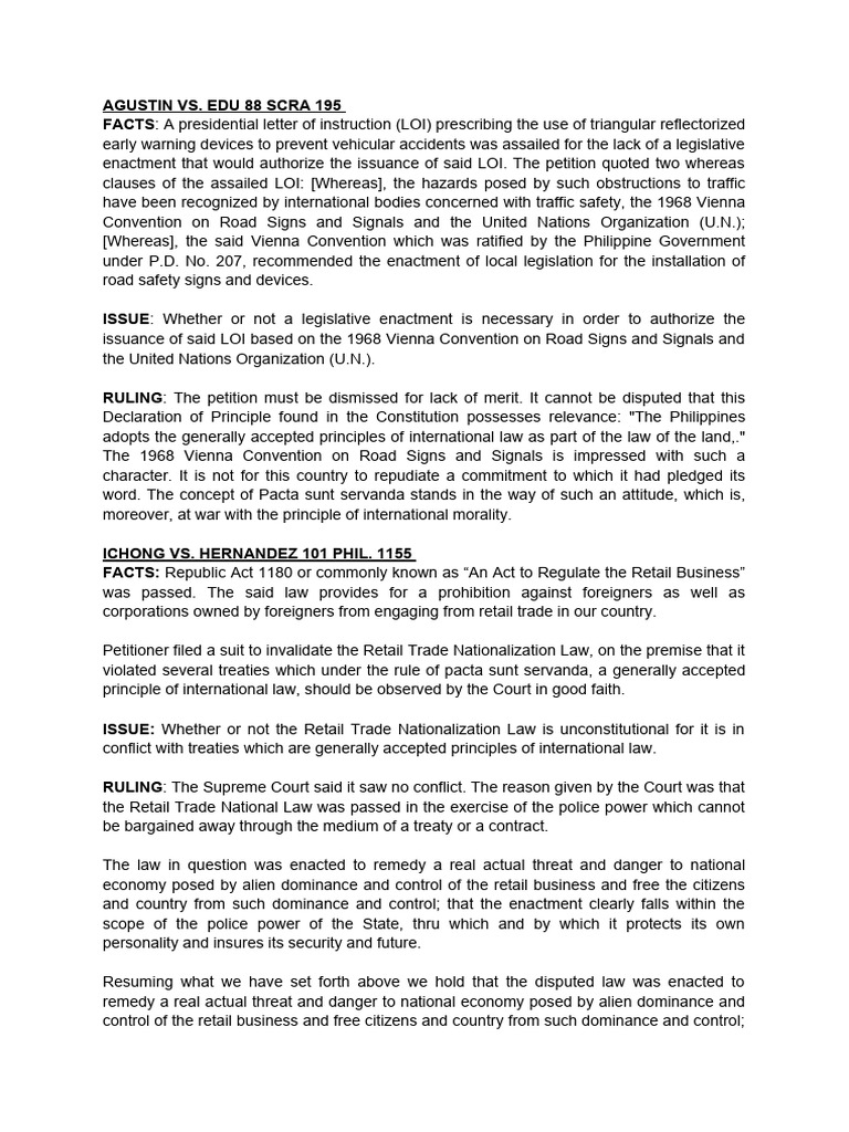 CONSTI Case Digest | PDF | Treaty | Constitution