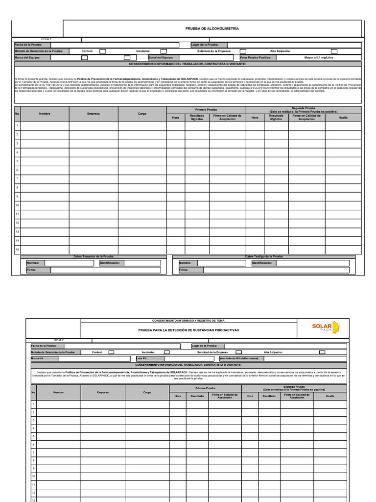 Prueba de Alcoholimetria | PDF | La dependencia de sustancias