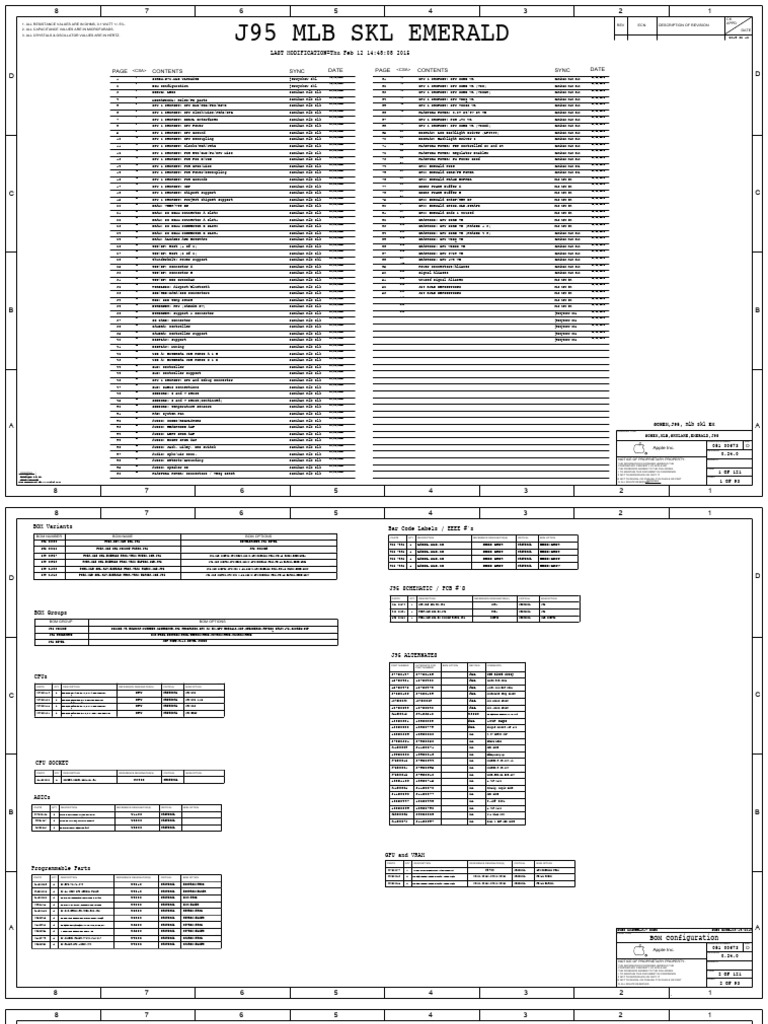 J95 MLB SKL Emerald Schematic | PDF | Electronics | Computer Architecture