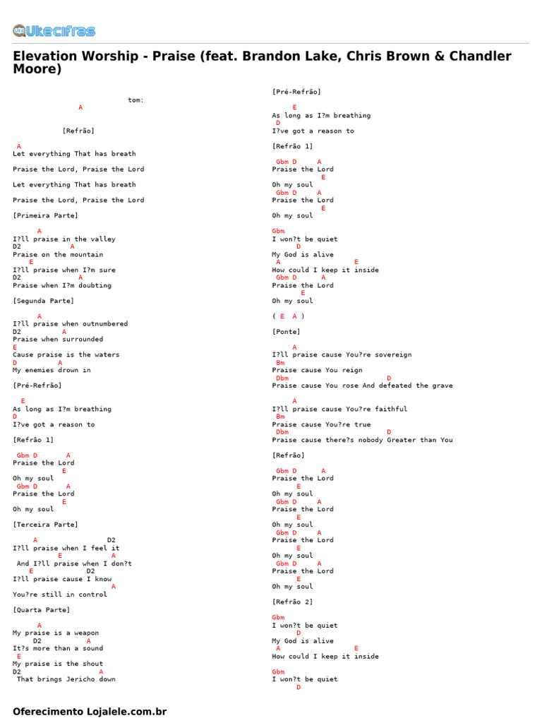 Elevation Worship - Praise (Feat. Brandon Lake, Chris Brown & Chandler ...