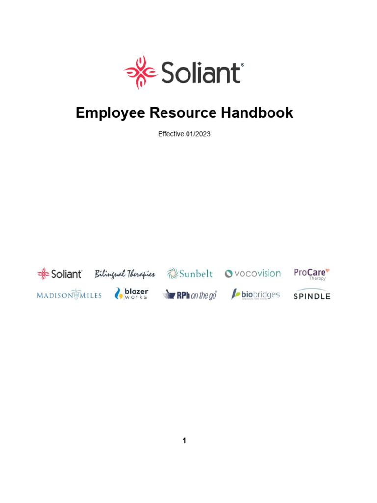 2023 Soliant - Colleague Handbook | PDF | Sexual Harassment ...